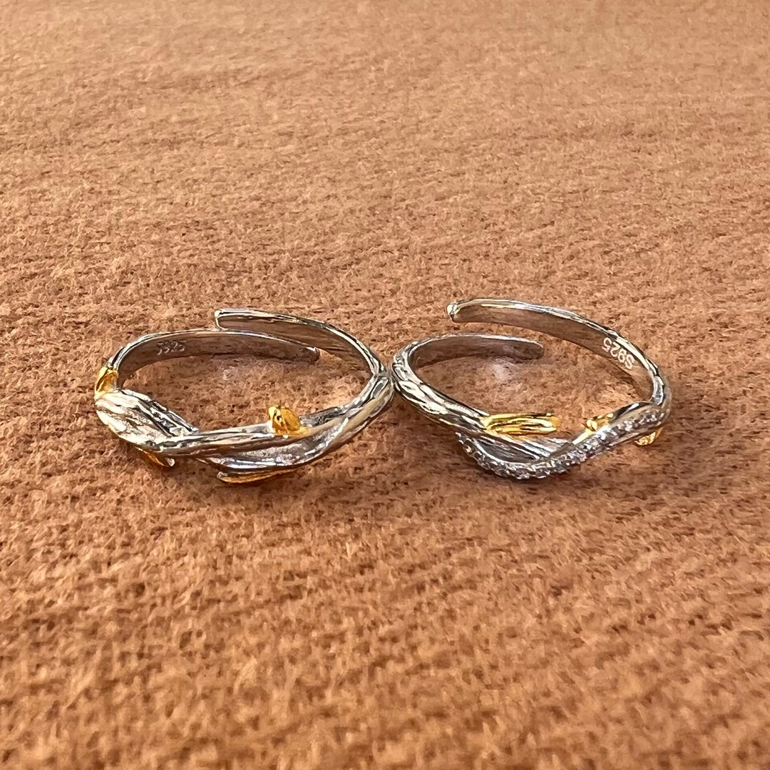 Custom Engraved Matching Wedding Rings Set for Couple Personalized ...