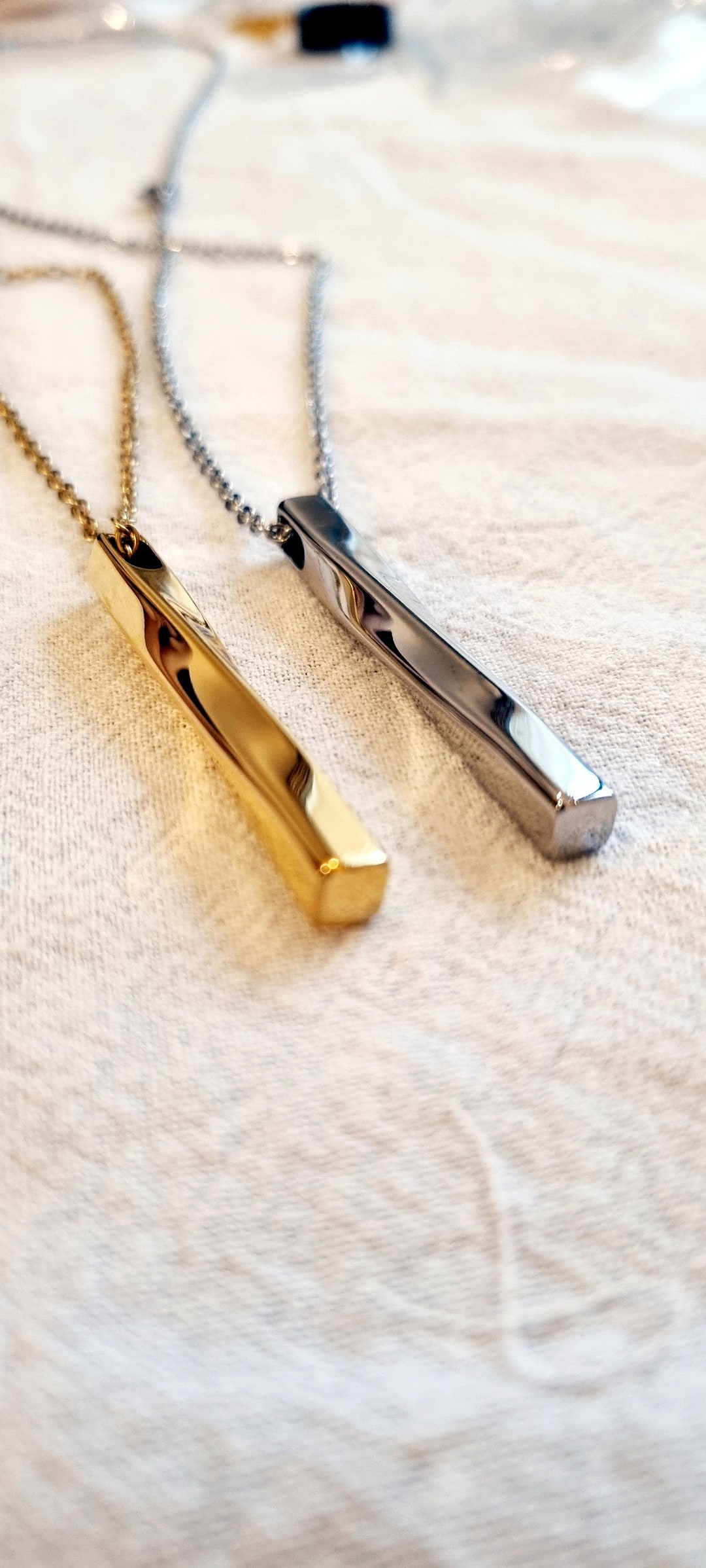 Engraved Bar Couple Name Necklaces Set Christmas Gifts for for Him and ...