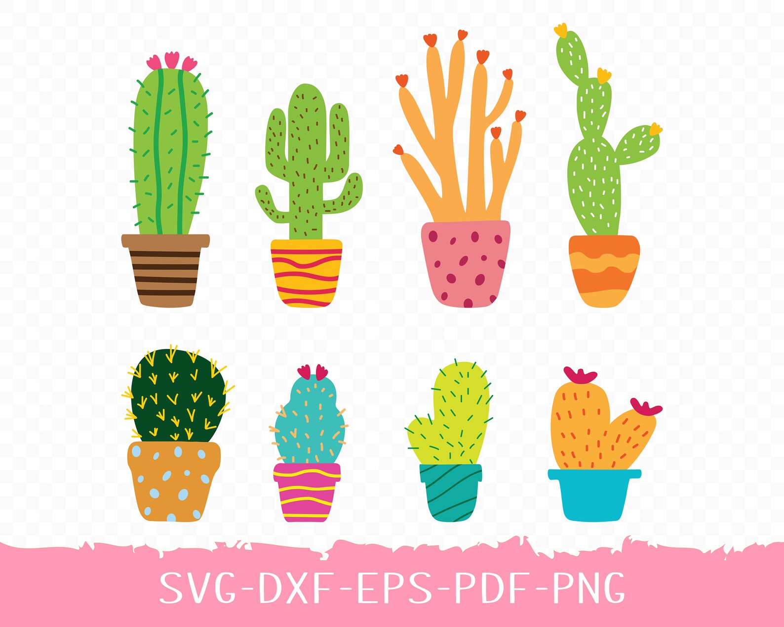 Cute Cactus SVG Cactus Clipart Cacti SVG Cactus Vector Cactus - Etsy