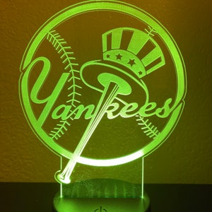 New York Yankees LED Desktop Lamp Color Changing Remote Included ...