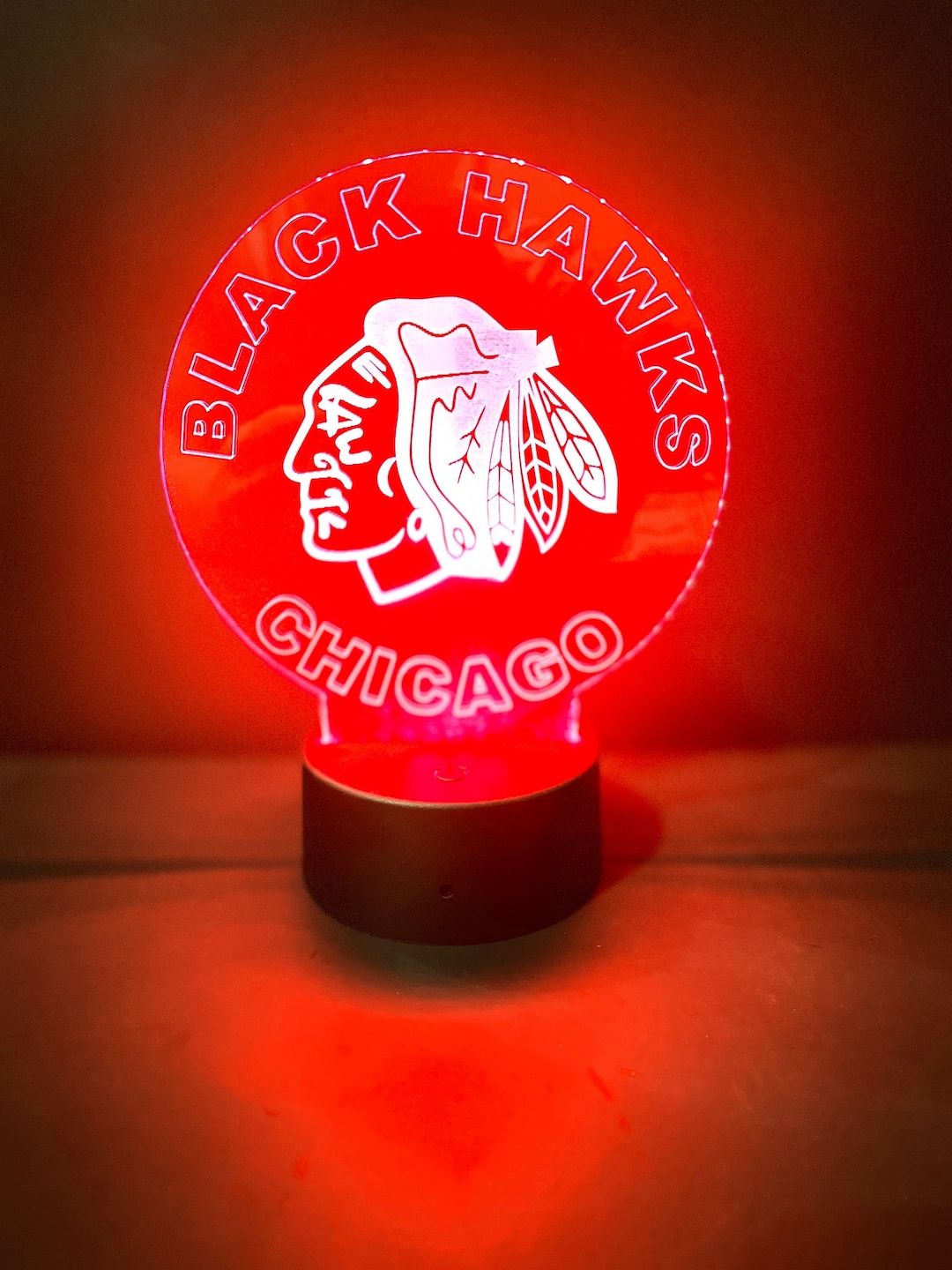 Chicago Blackhawks Hockey Light W/ Color Changing LED Remote - Etsy
