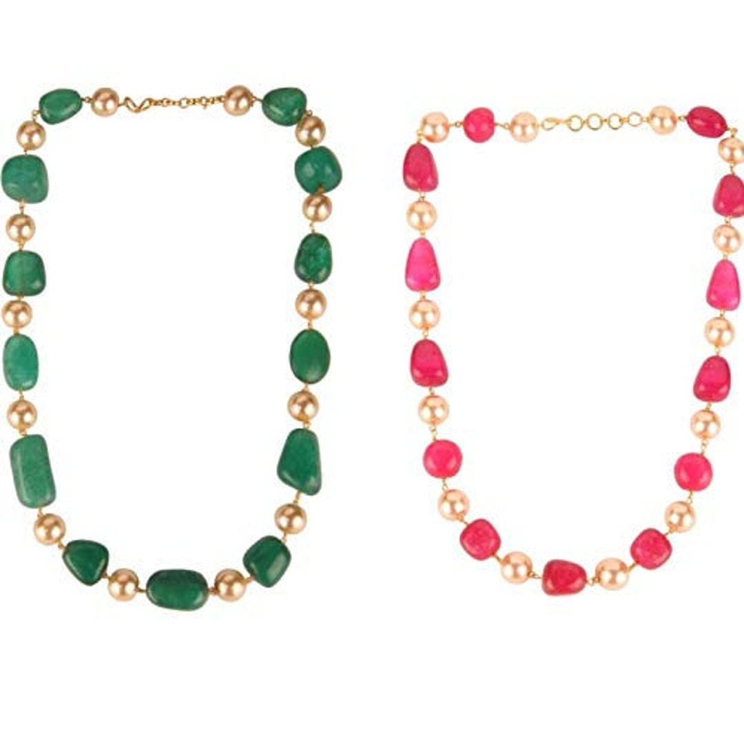 Pearl Fancy Beaded Mala Stylish Chain Necklace for Girl and - Etsy
