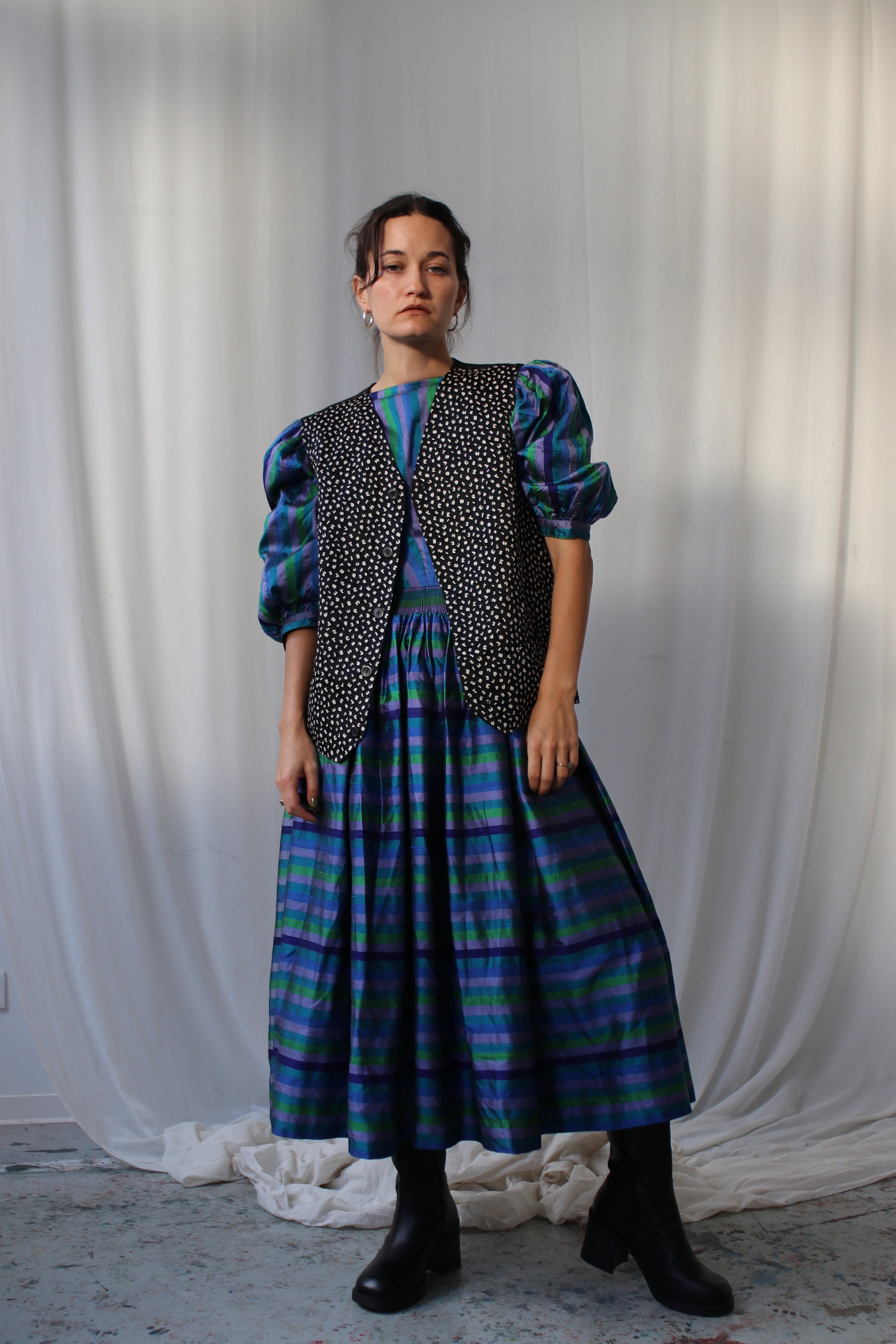 The Puffiest Puff Sleeve True Vintage Peasant Dress XS | Etsy UK
