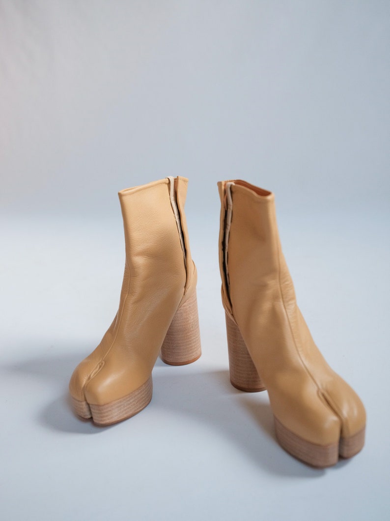 SOLD Margiela Tabi Beige Platform Boots Size 38 - Etsy