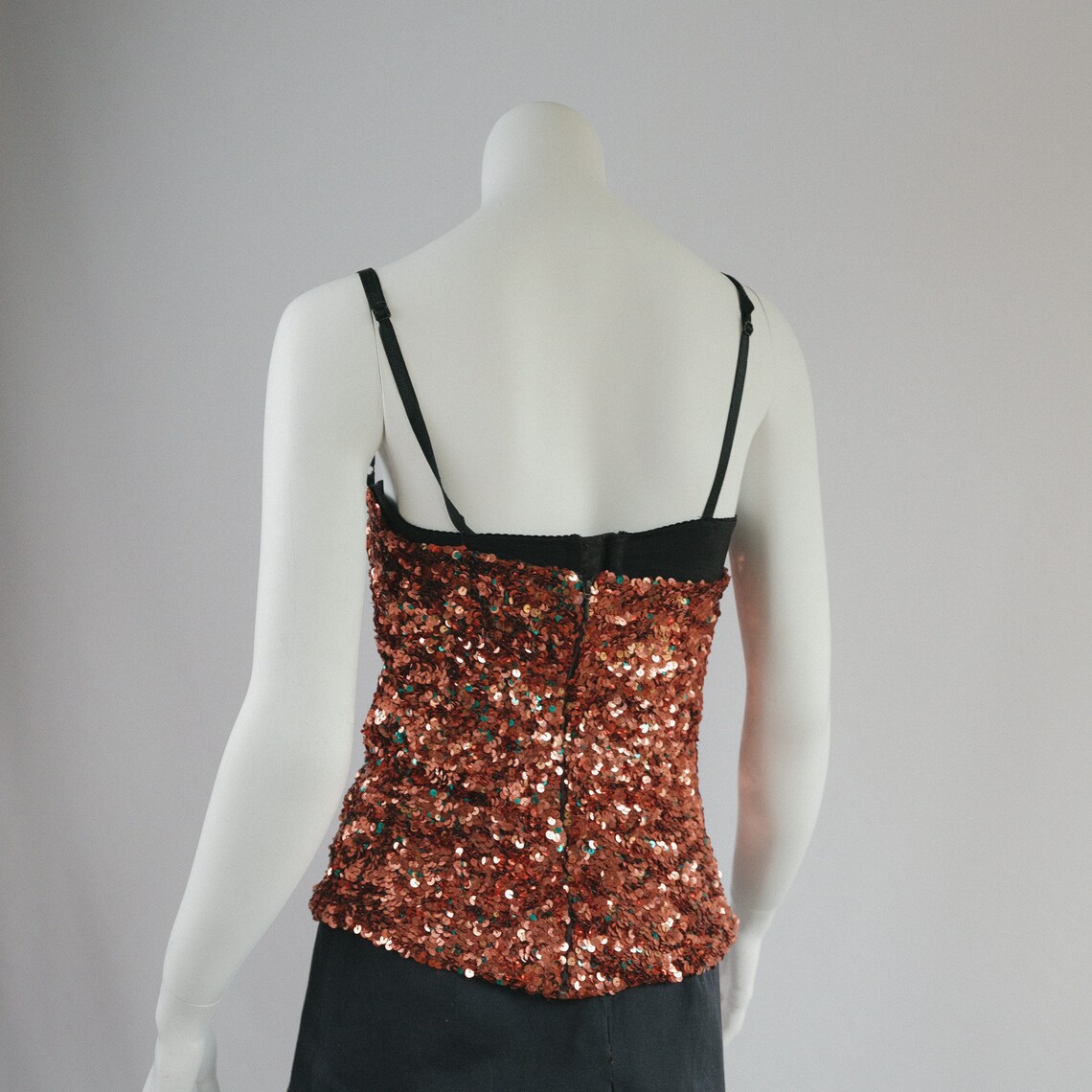 Y2K Dolce & Gabbana Emerald Bronze Sequin Bustier Corset Top - Etsy