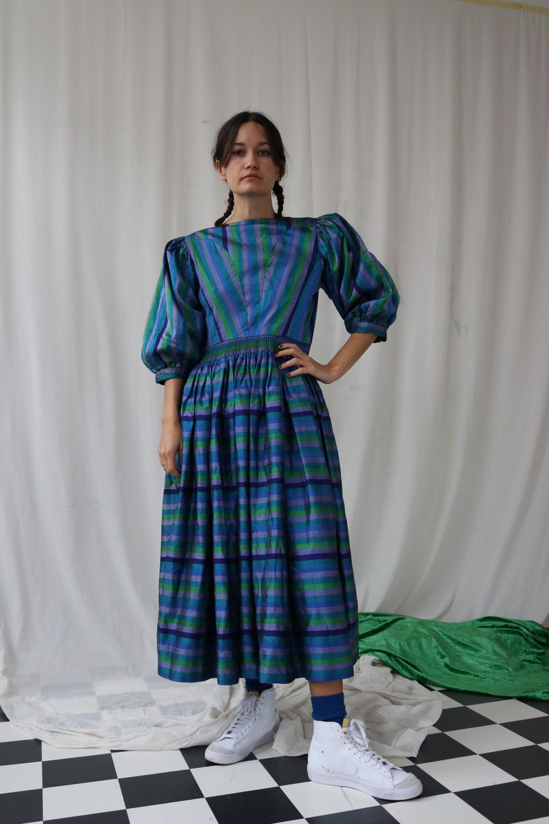 The Puffiest Puff Sleeve True Vintage Peasant Dress XS | Etsy