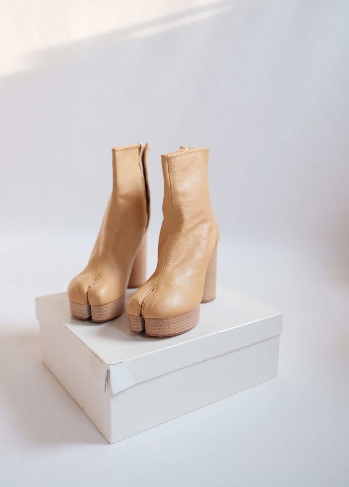 SOLD Margiela Tabi Beige Platform Boots Size 38 - Etsy