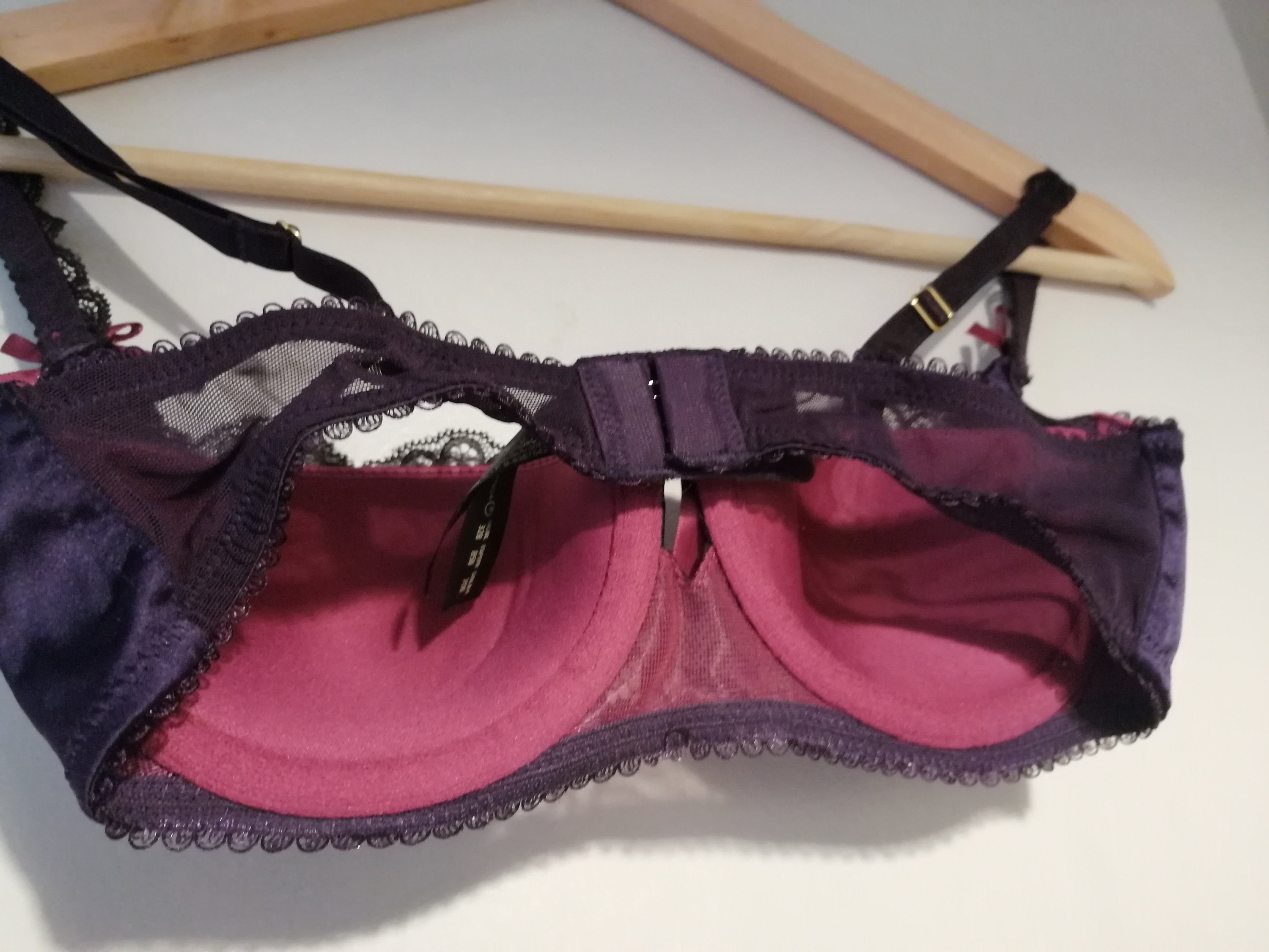 Vintage 1980s Burlesque Style Lace Underwire Bra Size UK 32B /85B/70B ...