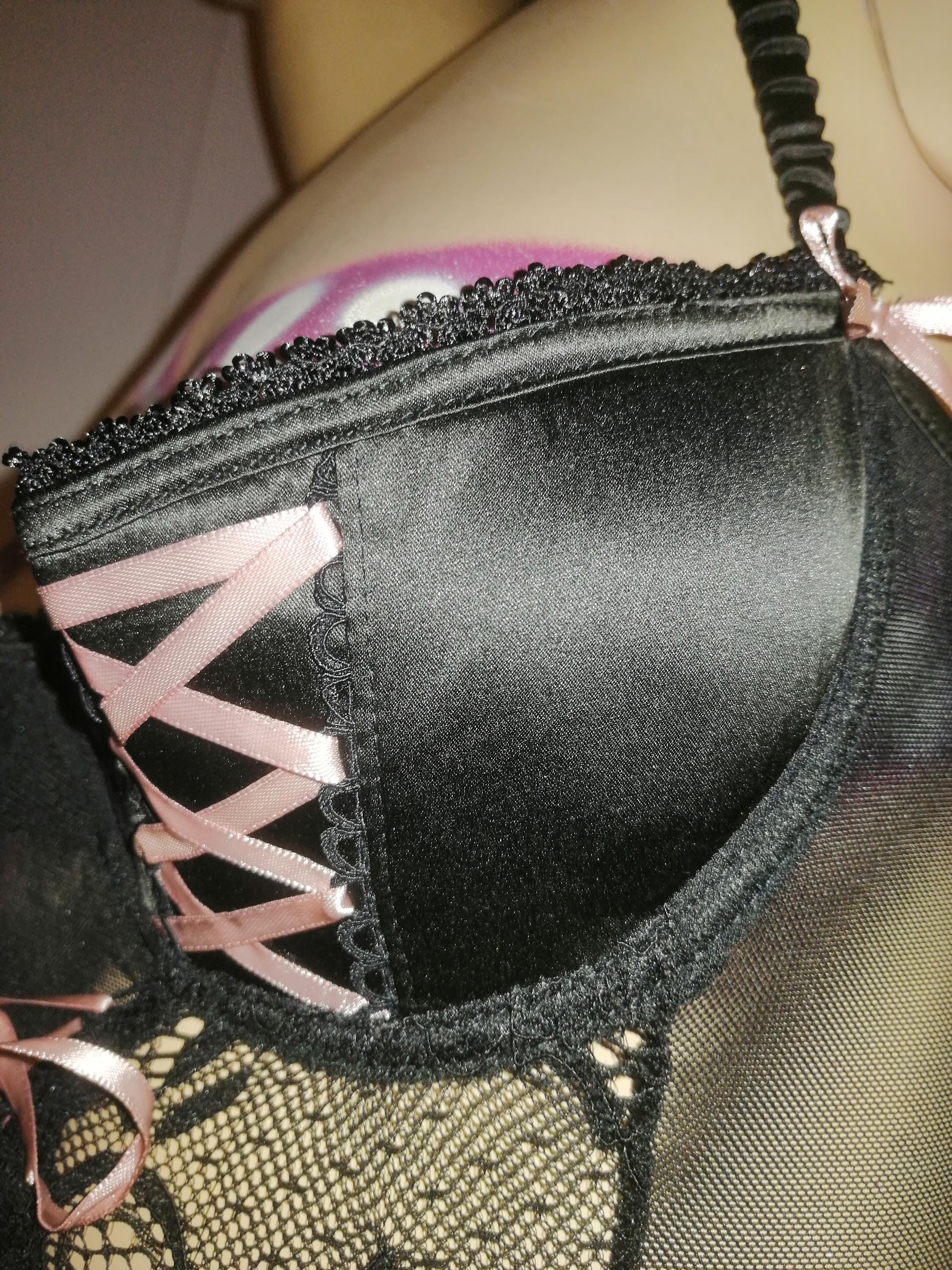 Vintage 1980s Deadstock Lingerie Body All in One Black Lace, Mesh Net ...