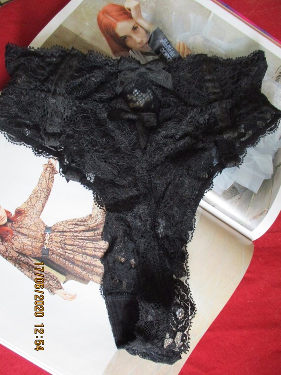 Vintage 1980S High Leg Tanga Lace Knickers By Aubade … - Gem
