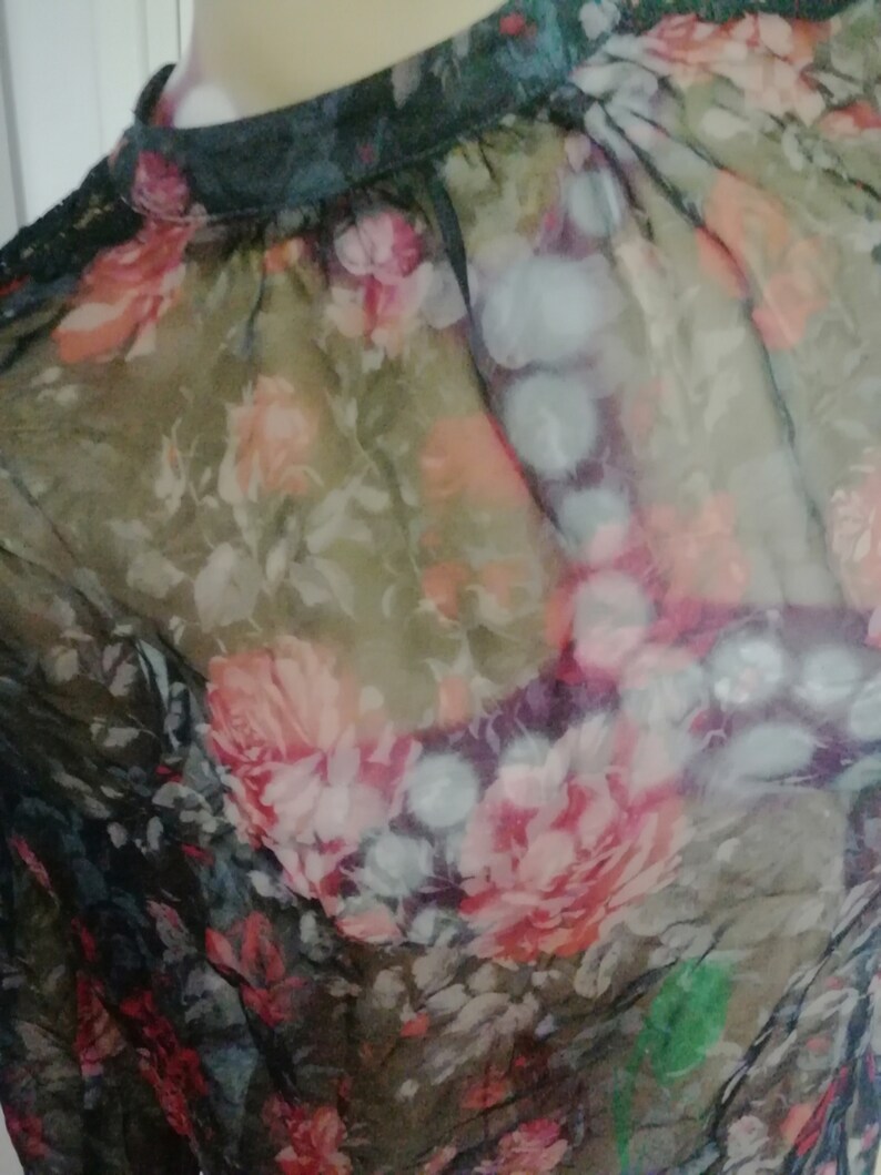 Vintage Late 90s Very Sheer See Through Top With Roses Design - Etsy