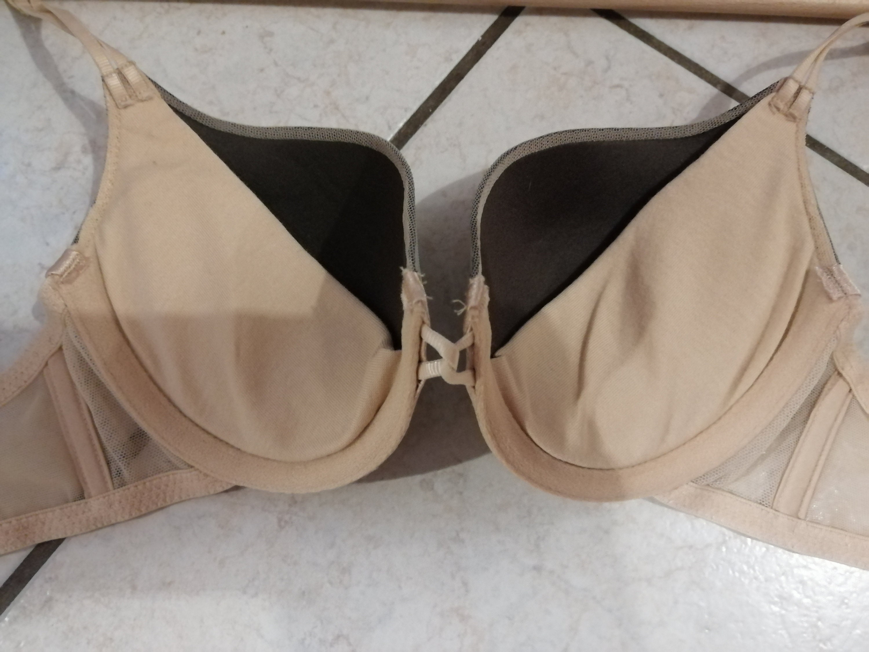 Vintage 1990's Bra by Luna Made in Italy Padded Cream Mesh Size UK 32b ...