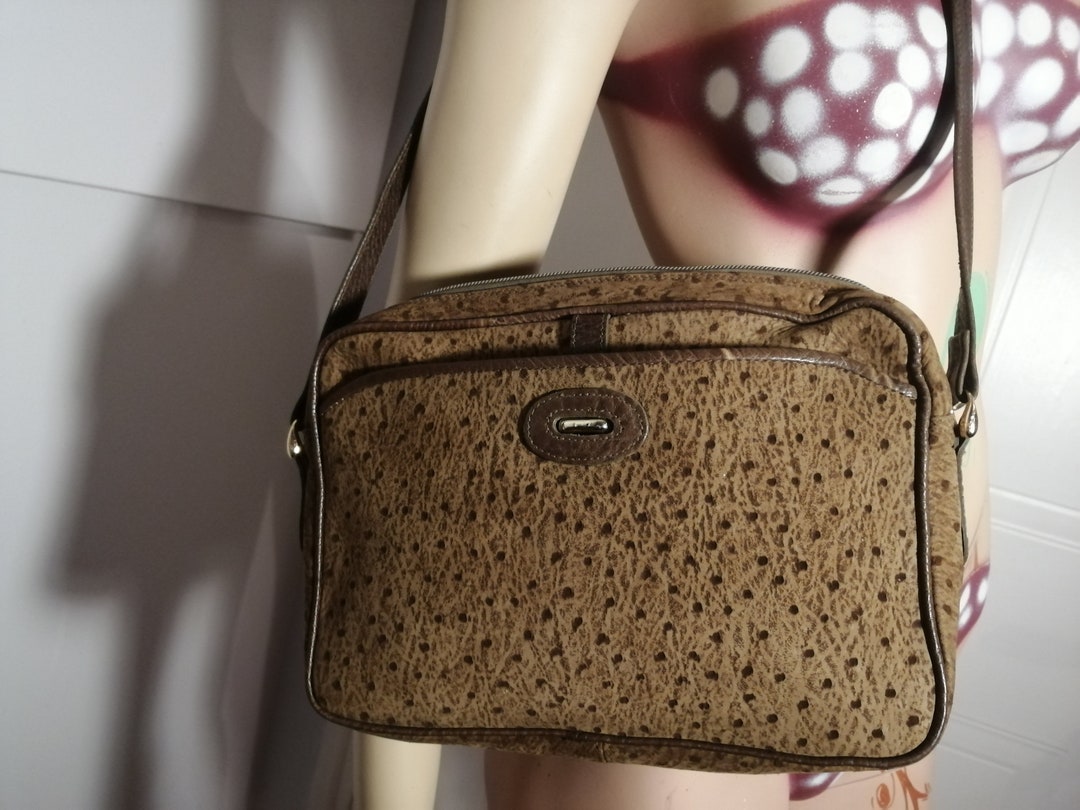 Vintage 1980s French Leather and Suede With an Anmale Print Shoulder ...