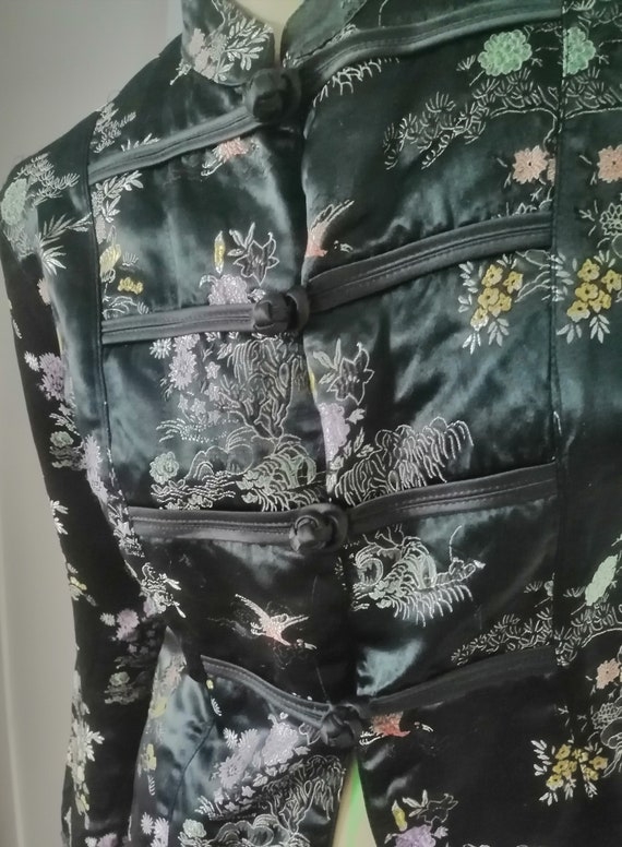 Oriental, Floral, Embroidered Chinese silk and Rayon … - Gem