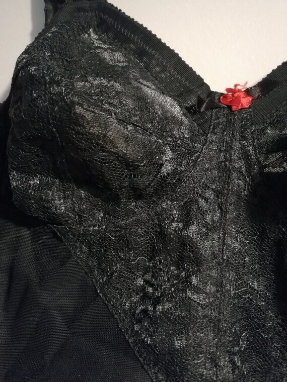 Vintage 1950s Black lace bullet Basque by Wonderbra s… - Gem