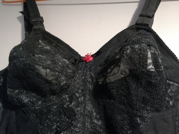 Vintage 1950s Black lace bullet Basque by Wonderbra s… - Gem