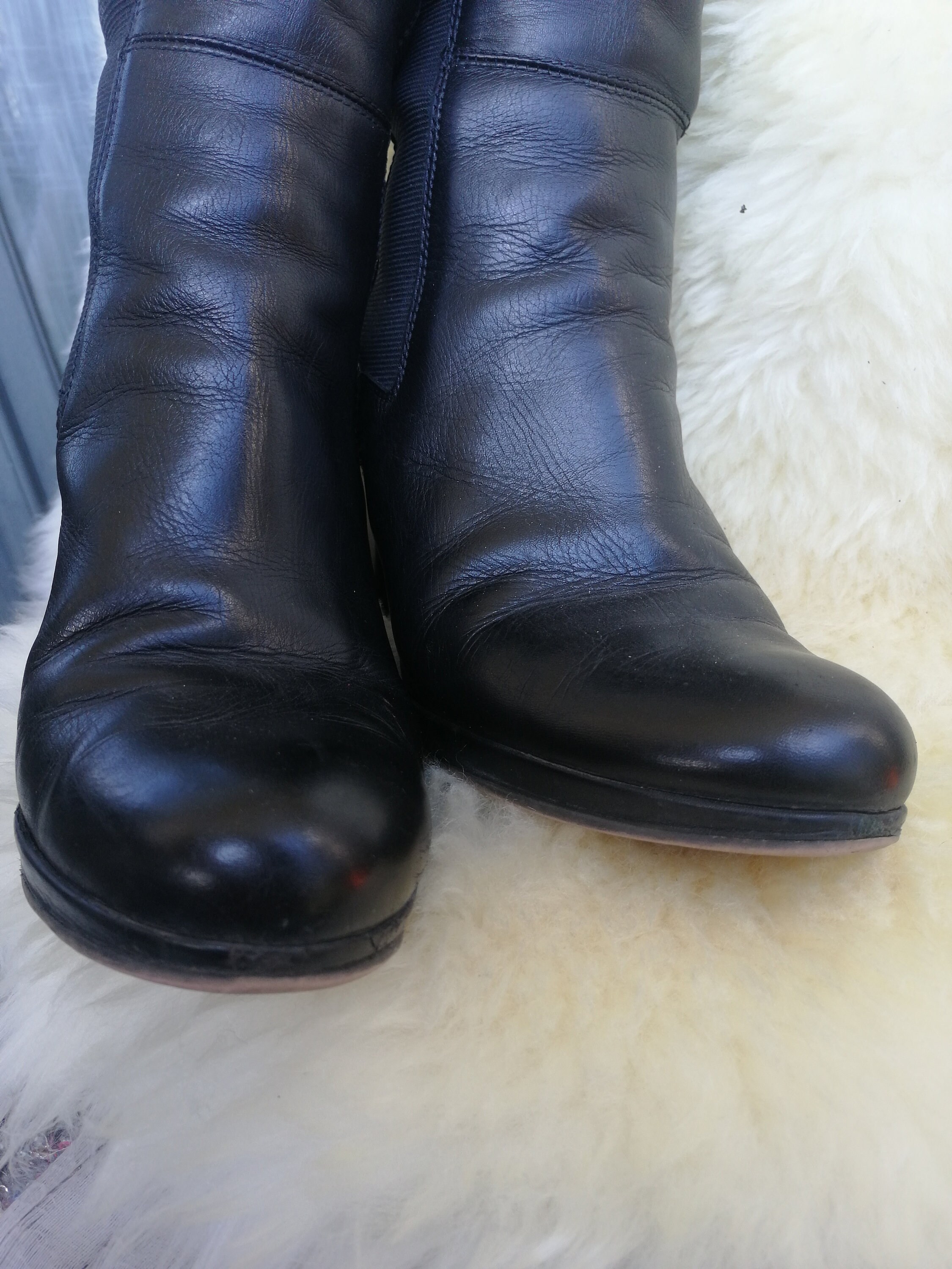 Vintage 1970s /80s Knee High Boots Platform Elasticated Side Made in ...