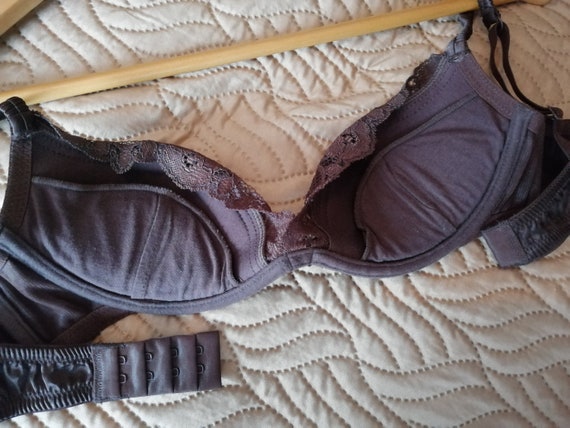 Vintage 1990s Brown, satin, lace push up padded Yamam… - Gem