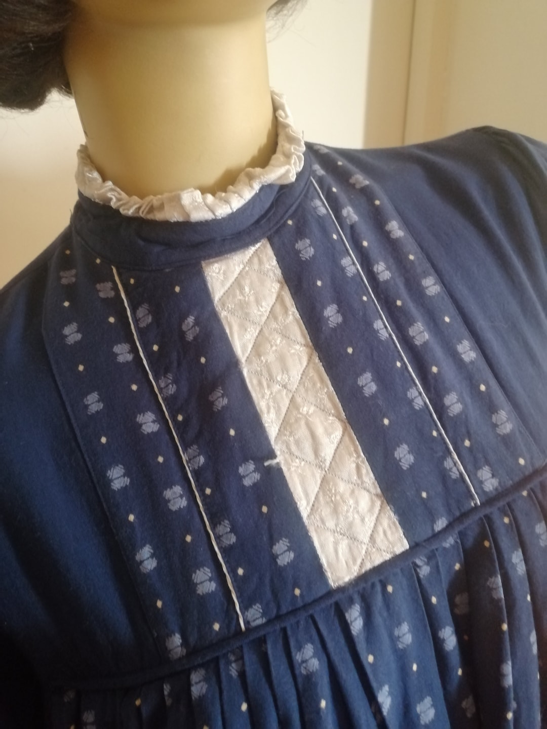 1970s Vintage Rene Derhy, Indian Cotton, Folklorie Style, Blue Pinafore ...