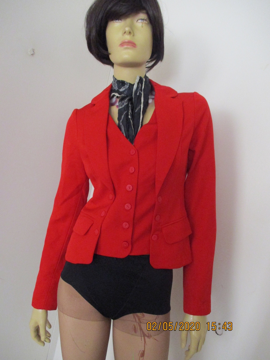 Vintage 1980S Women's Power Suit and Built in Waist Coat Jacket Made in ...