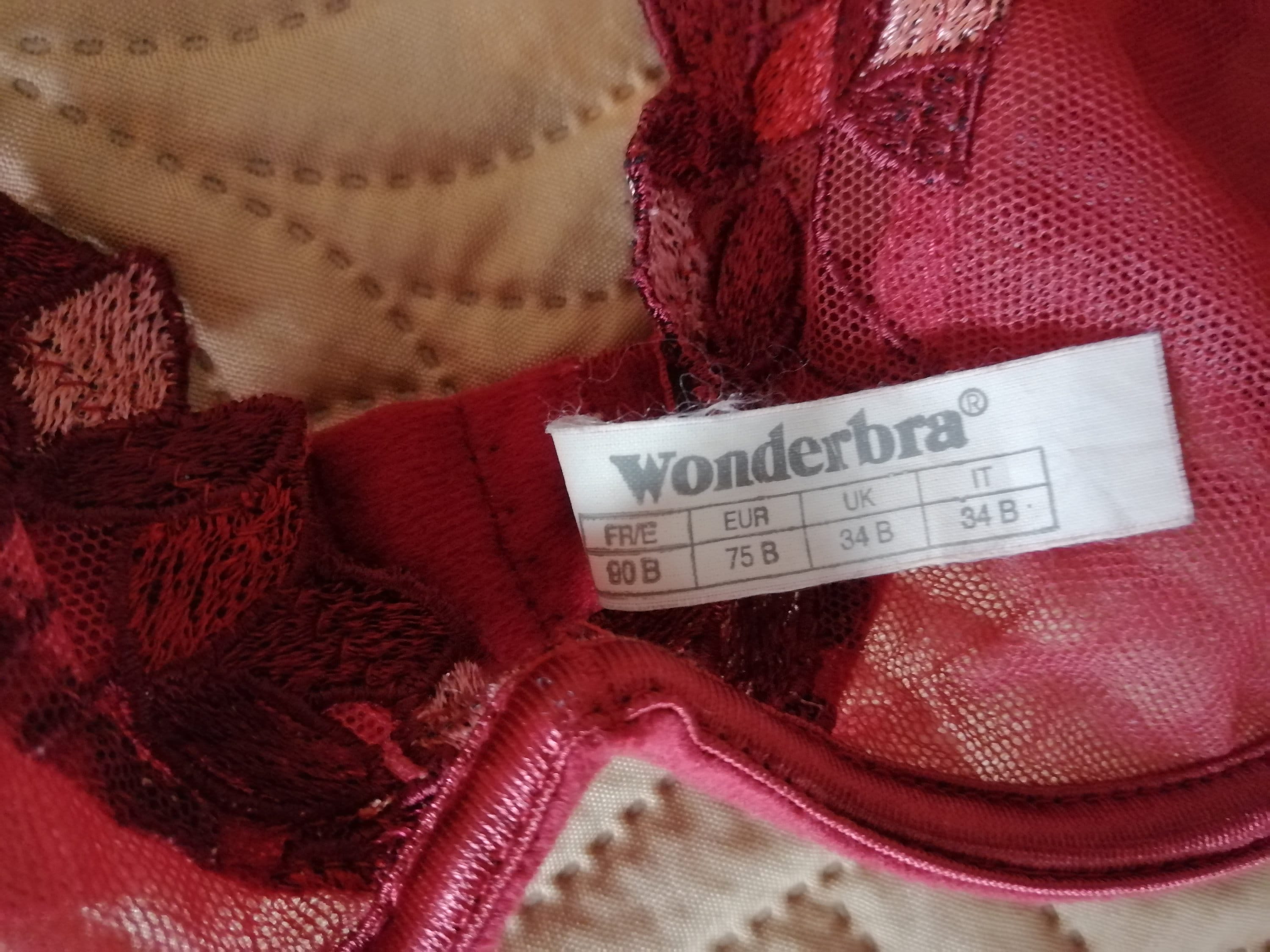 Vintage 1990's Very Sheer Dark Red Wonderbra UK 34B /it34b/eu 75b/fr90b ...