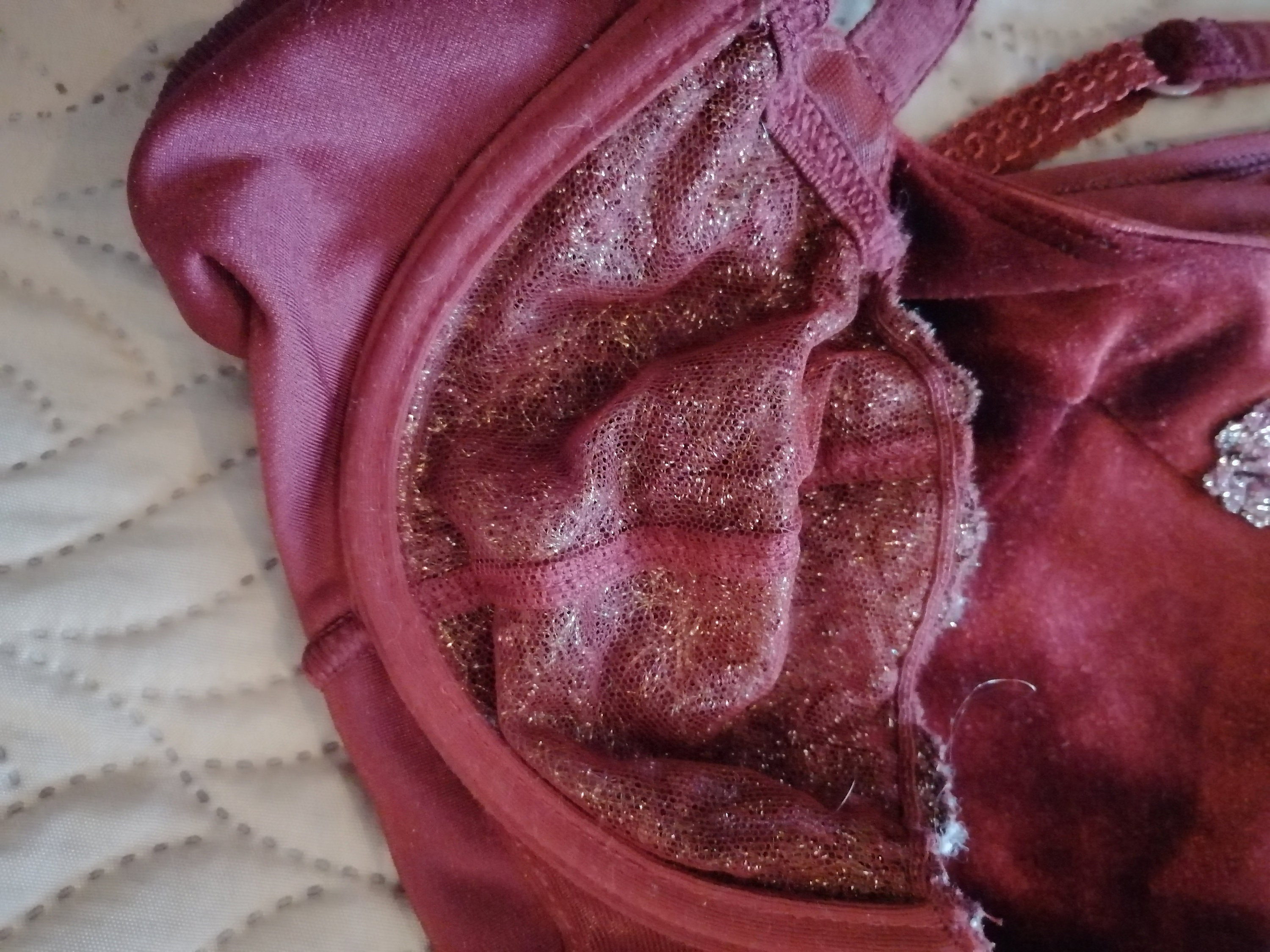 Vintage French Lingerie Body, Dark Red, Velvet, Underwire See Through ...