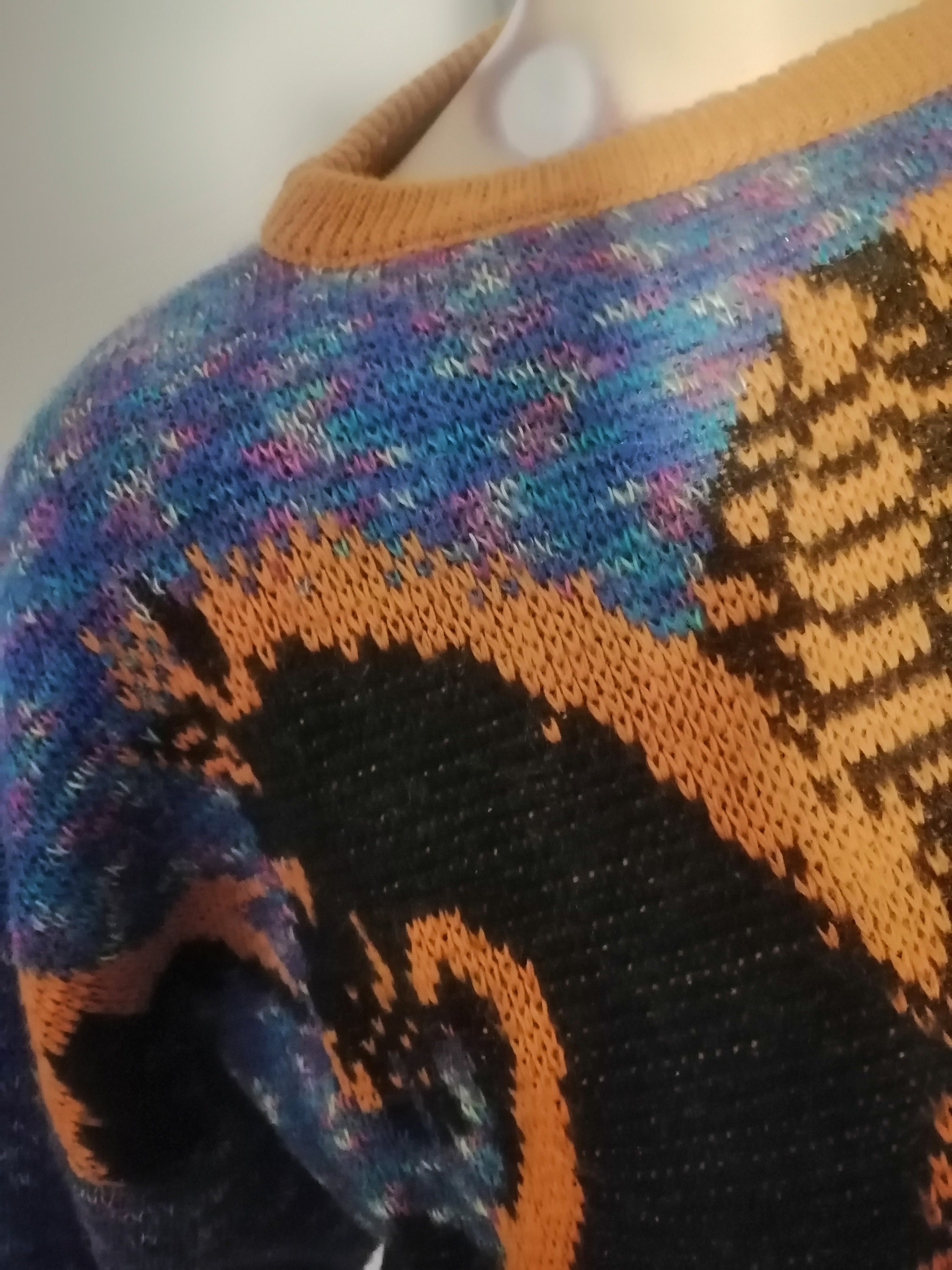 Vintage 1980s French Horse Wool Jumper by Pulsion Paris Made in France ...