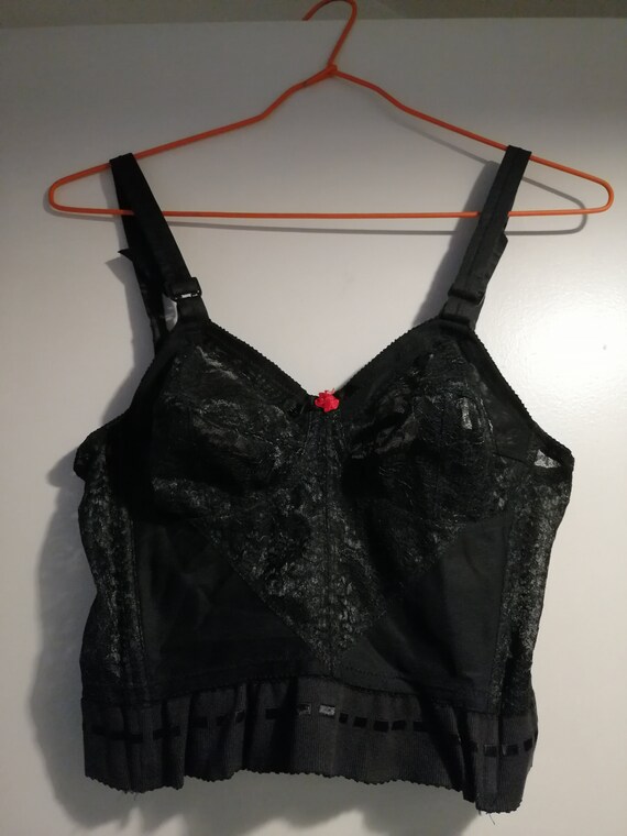 Vintage 1950s Black lace bullet Basque by Wonderbra s… - Gem