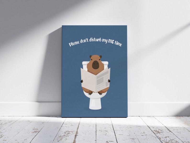 Capybara on the Toilet Digital Print Colourful - Etsy