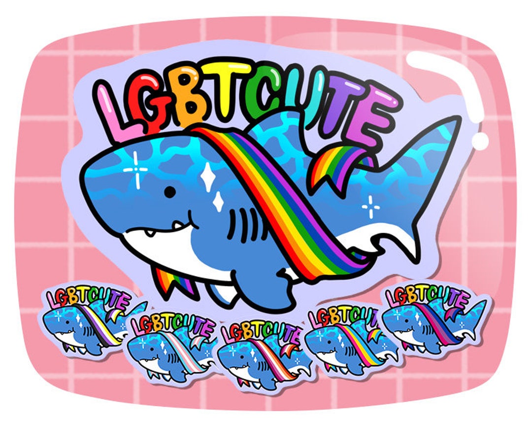 Lgbtcute Pride Shark Stickers - Etsy