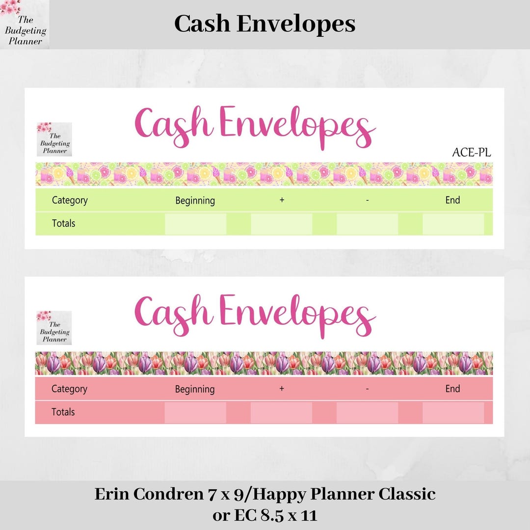 Cash Envelopes Stickers - Budget Planner Stickers to Track Your Cash ...