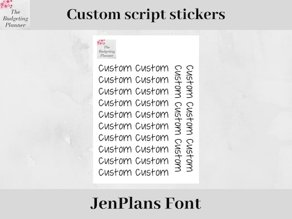 Custom Script Stickers Planner Stickers With Your Choice of - Etsy UK