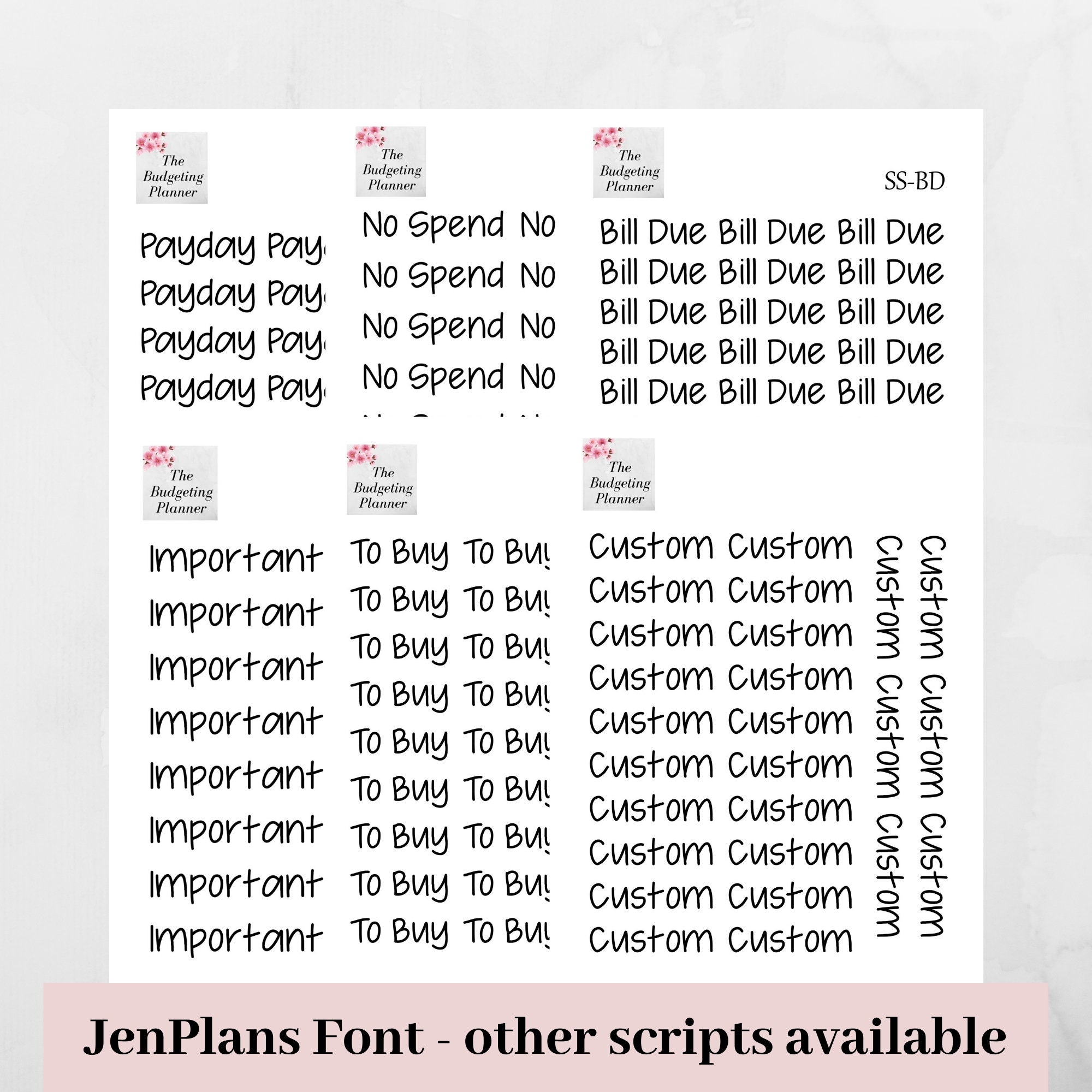 Custom Script Stickers Planner Stickers With Your Choice of - Etsy UK