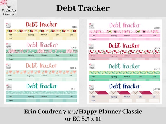 Debt Tracker Choose Your Pattern Budget Planner Stickers - Etsy