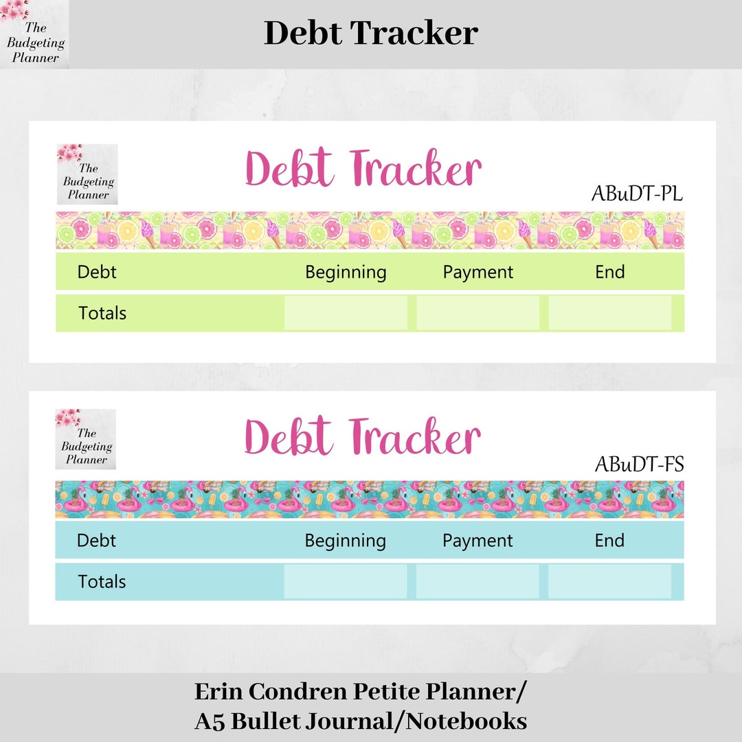 Debt Tracker Pink Lemonade or Fun in the Sun Budget Planner Stickers to ...