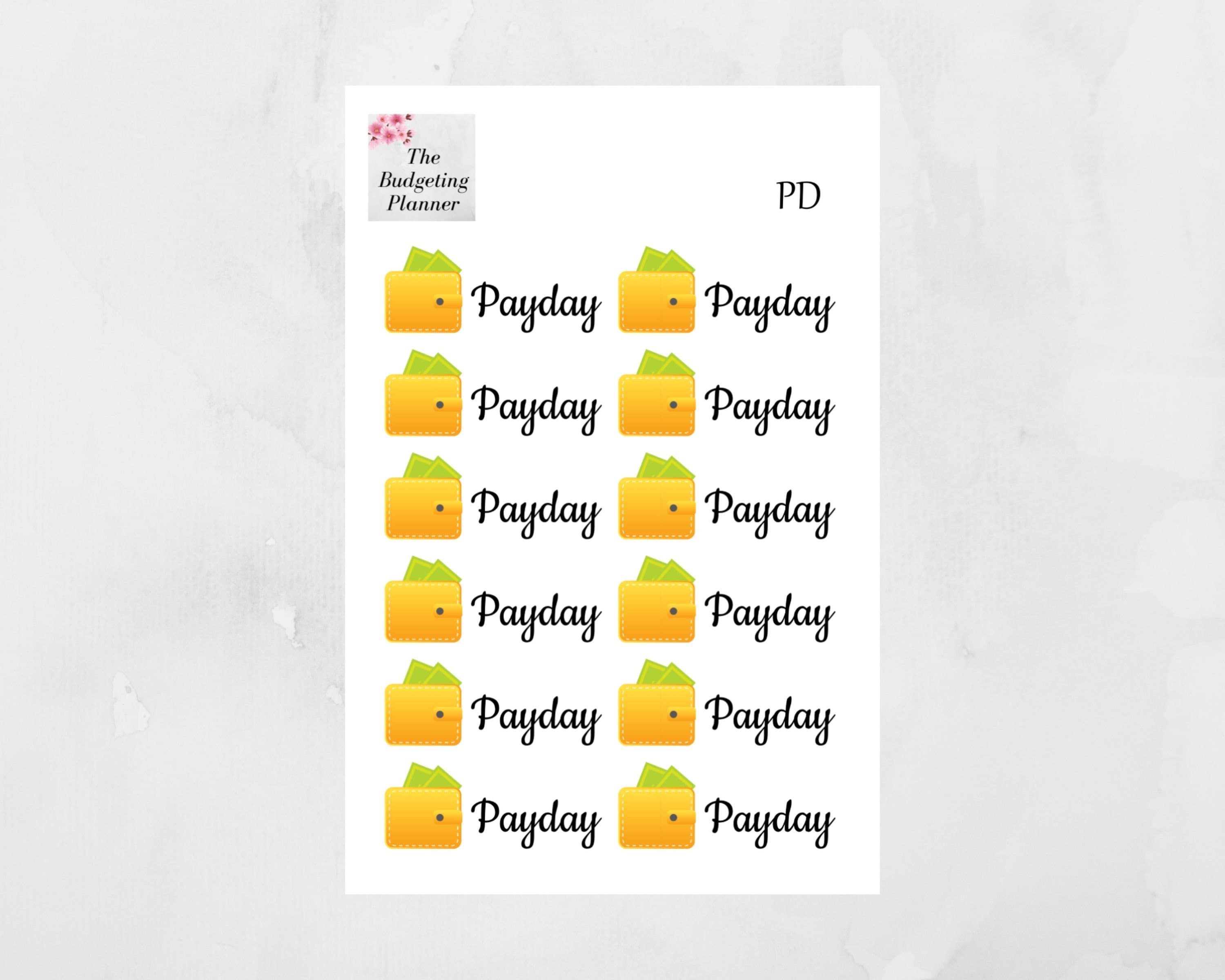 Payday Sticker Track Your Pay Days Using Petite Stickers - Etsy UK