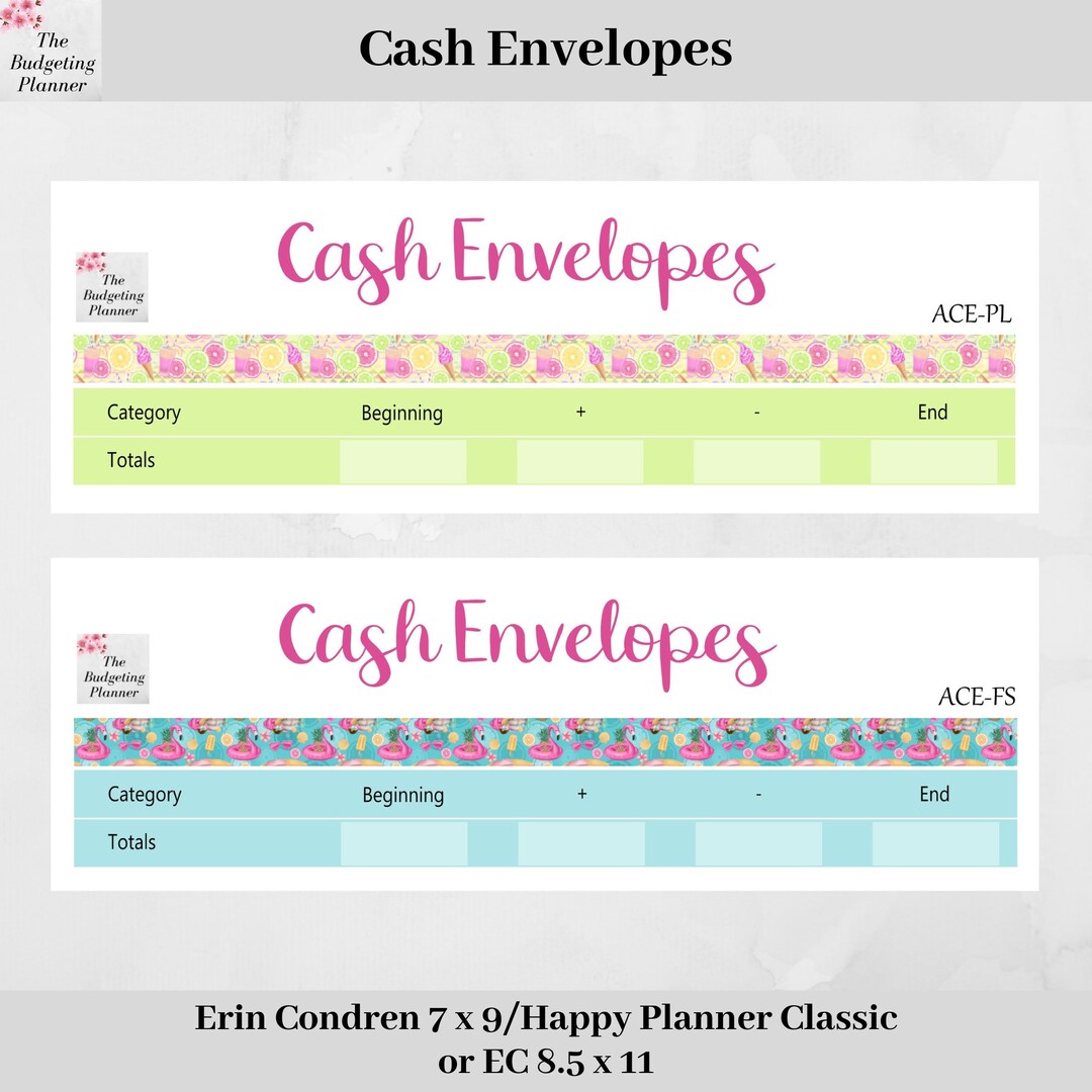 Cash Envelopes Stickers Budget Planner Stickers to Track Your Cash ...