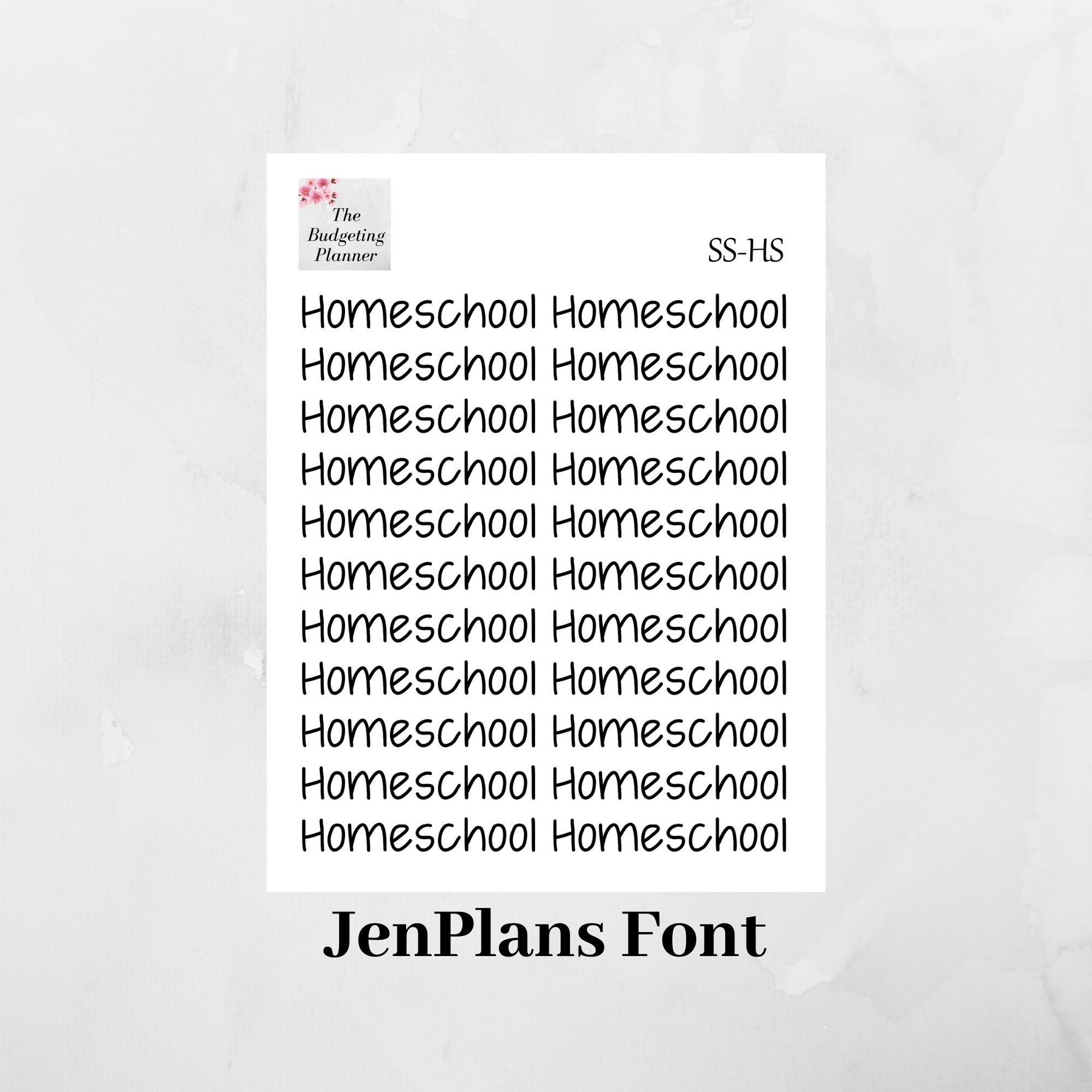 Homeschool Planner Sticker Script Stickers in Jenplans Font - Etsy