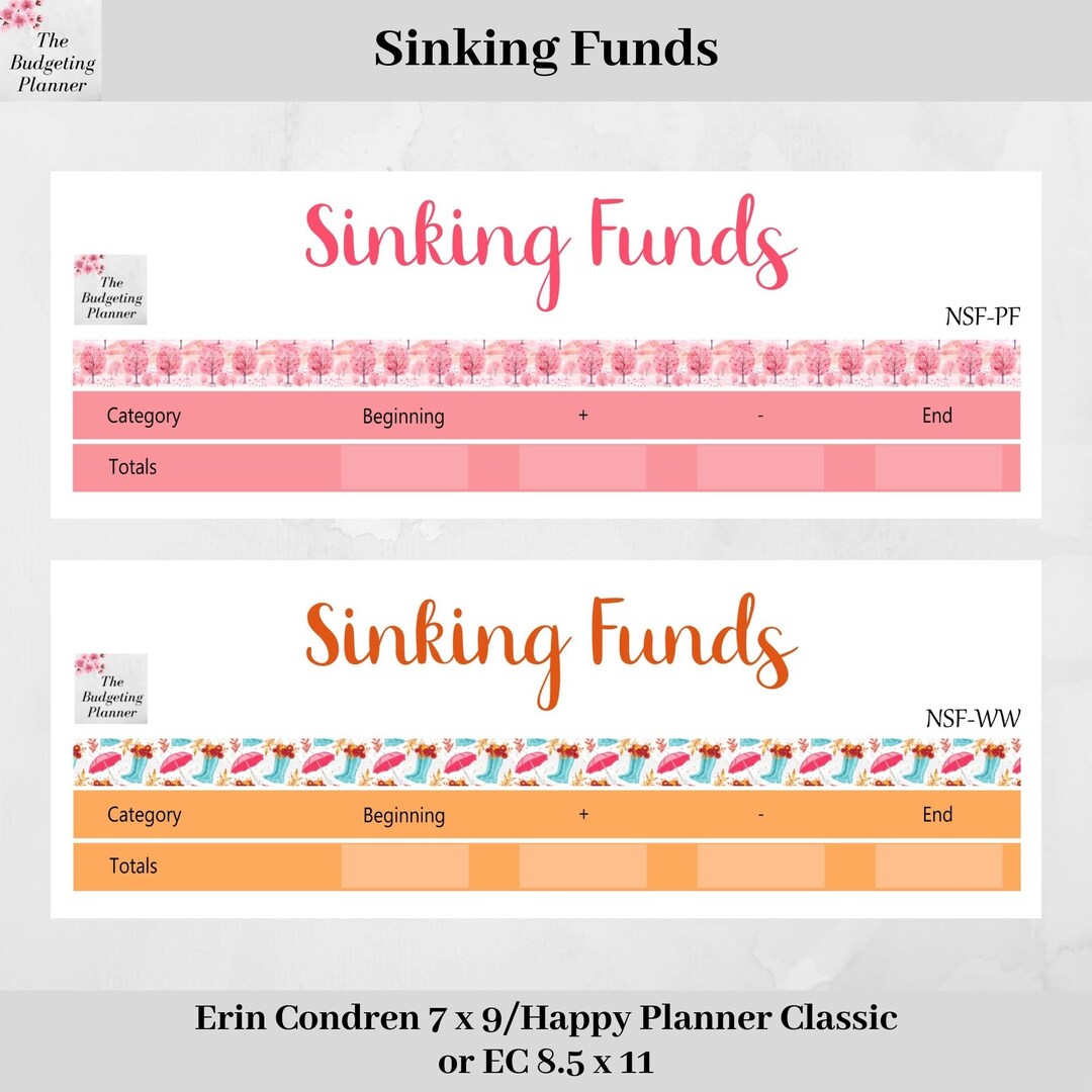 Sinking Funds Stickers Budget Planner Stickers to Track Sinking Funds ...