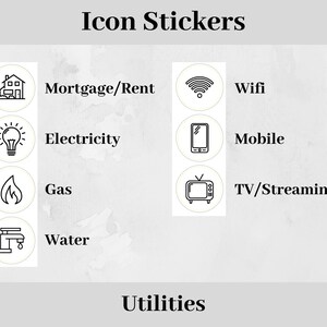 Utilities Planner Icon Stickers Budget Planner Stickers, Icon Stickers ...
