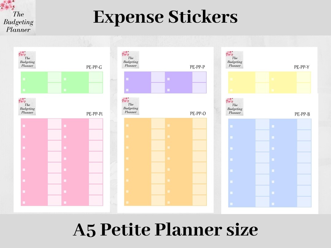 Budget Stickers Expense Stickers Petite Planner Tracker - Etsy