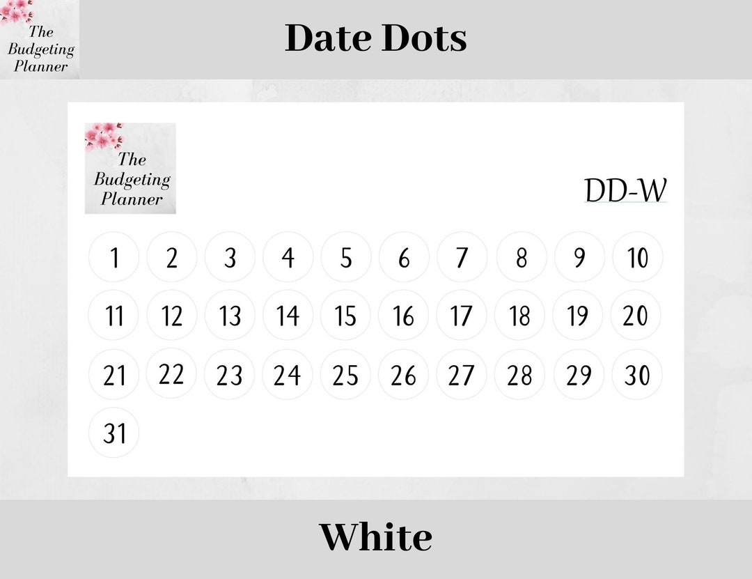 Datum Dot Planner Sticker Weiß um die Daten in deinem - Etsy.de