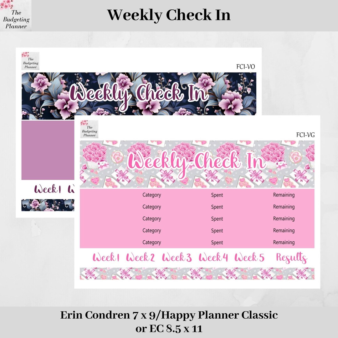 Weekly Check in Sticker Vibrant Orchids or Valentines Gifts Design ...