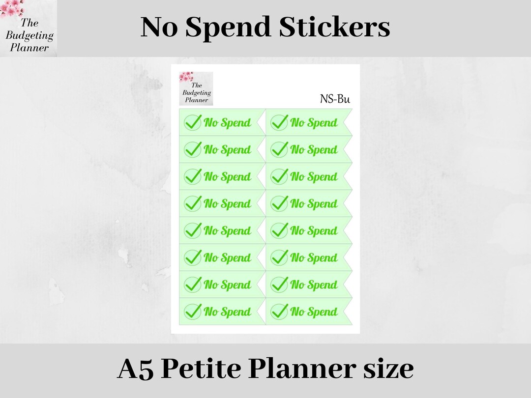 No Spend Sticker Petite Planner, Planner Budget, Planner Budget ...