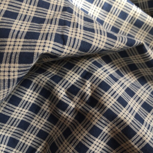 Blue Plaid Cotton Fabric - Etsy