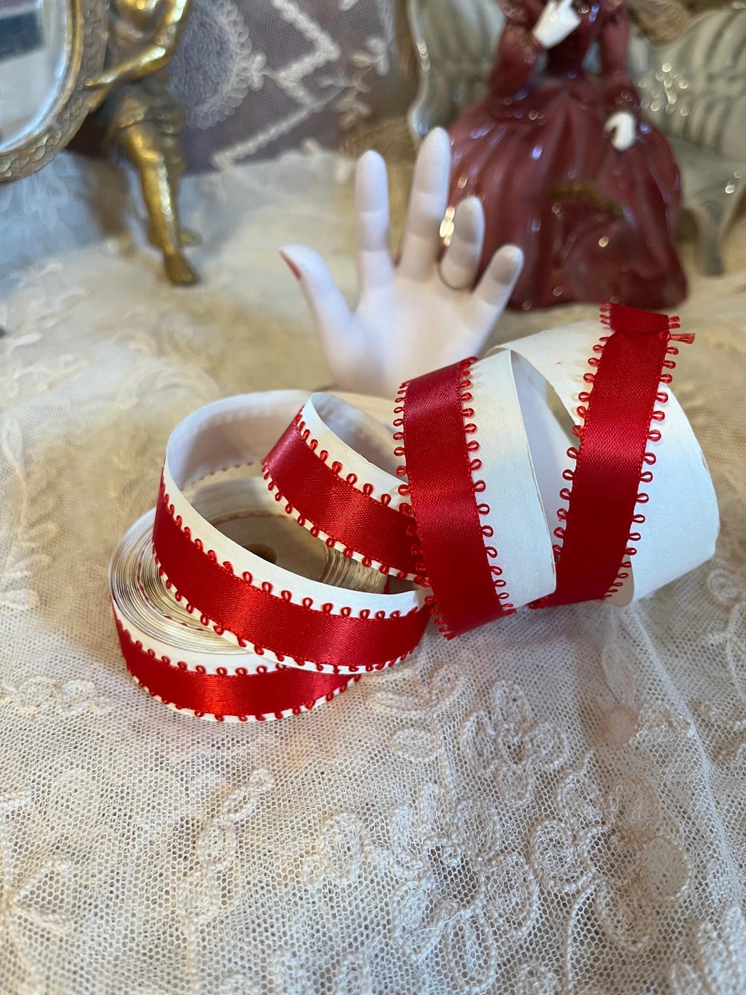 Soft Vintage Satin Picot Edge Ribbon - Etsy