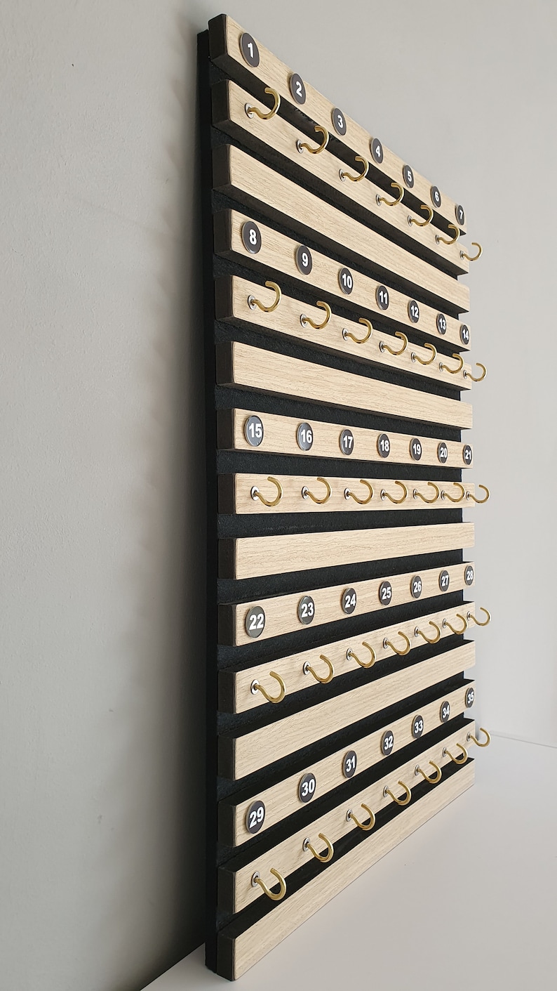 Key Rack With Numbers, Wooden Key Board With Numbers, Key Hanger for ...