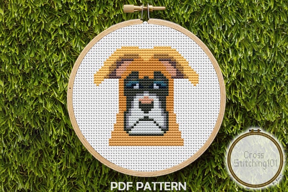 Boxer Dog Pattern Cross Stitch Pattern Instant Download PDF - Etsy