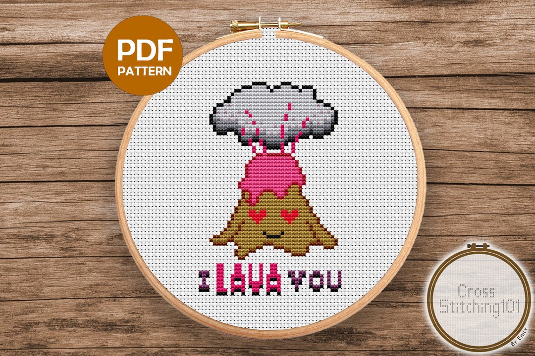 I Lava You Cross Stitch Pattern Instant Download PDF Modern - Etsy