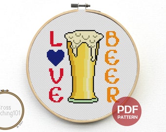 Pdf Beer Cross Stitch Pattern - Etsy